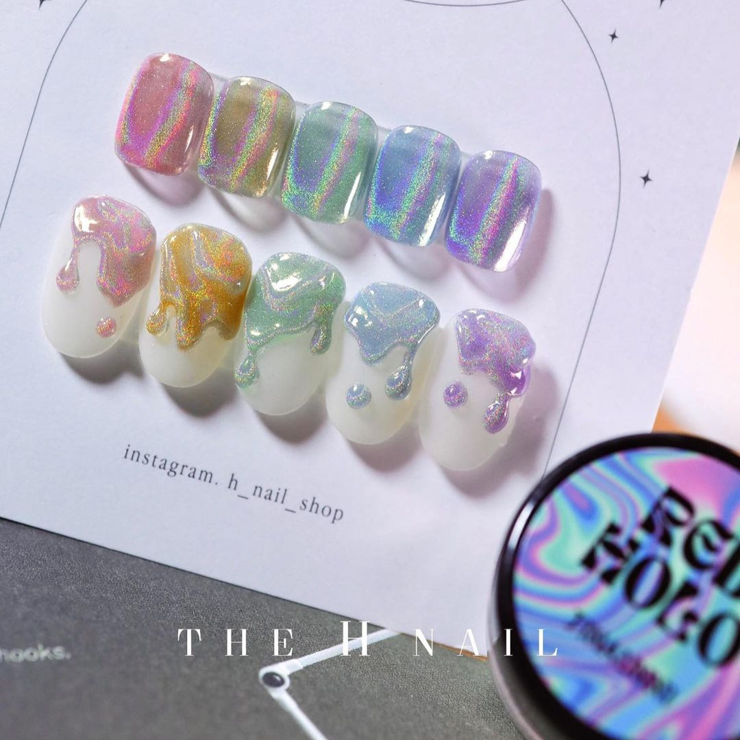 JINAUNNI RED HOLO CHROME POWDER | A TIPS NAILS